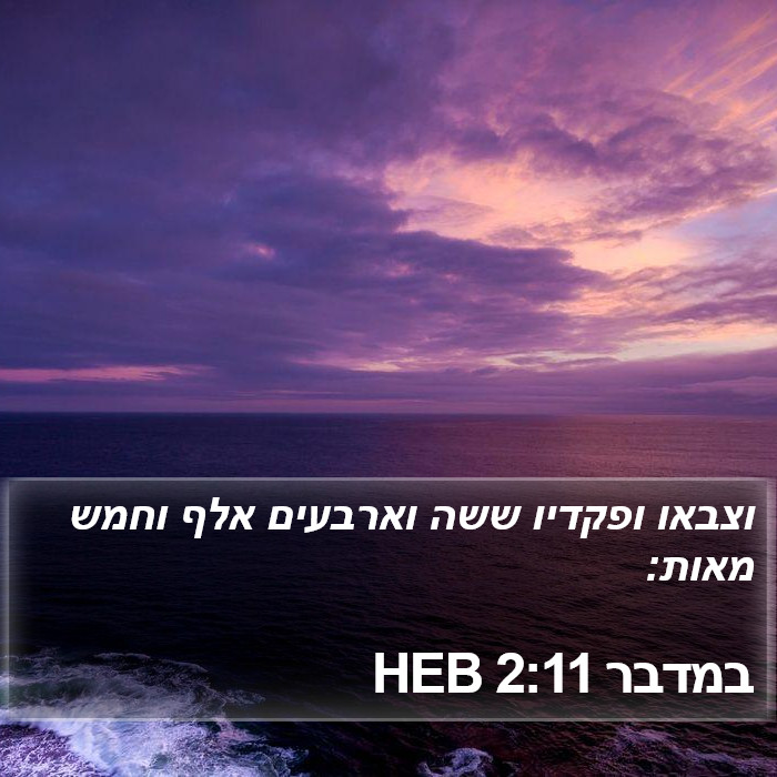 במדבר 2:11 HEB - וצבאו ופקדיו ששה וארבעים