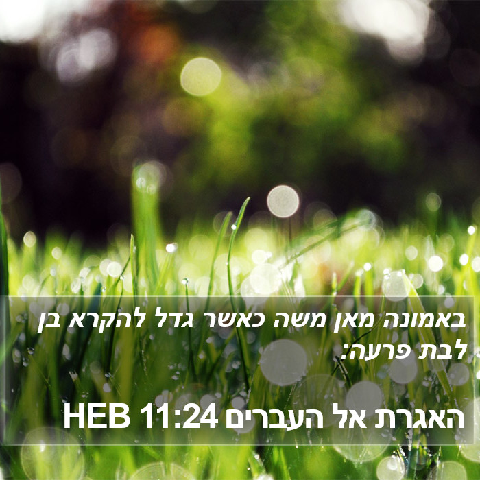 האגרת אל העברים 11:24 HEB - באמונה מאן משה כאשר גדל
