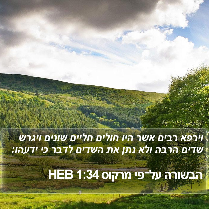 הבשורה על־פי מרקוס 1:34 HEB - וירפא רבים אשר היו חולים