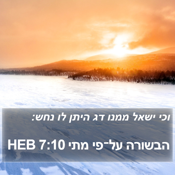 הבשורה על־פי מתי 7:10 HEB - וכי ישאל ממנו דג היתן לו