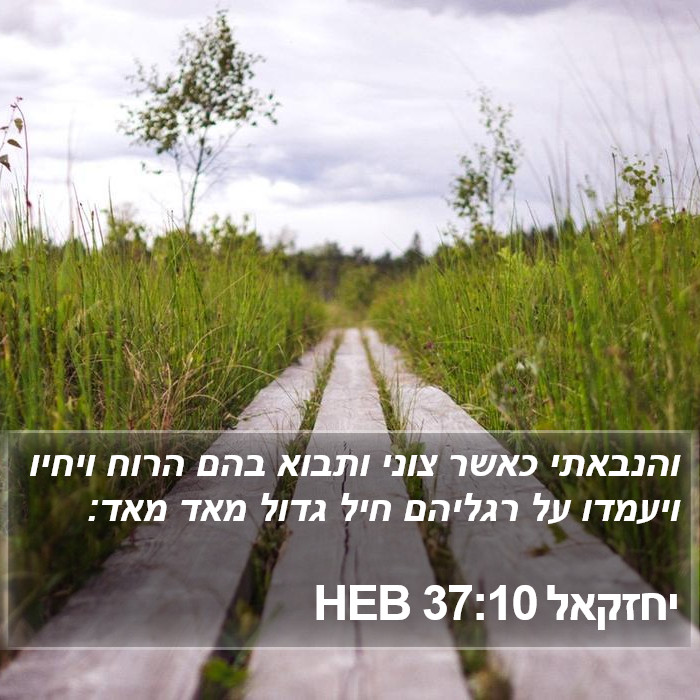 יחזקאל 37:10 HEB - והנבאתי כאשר צוני ותבוא