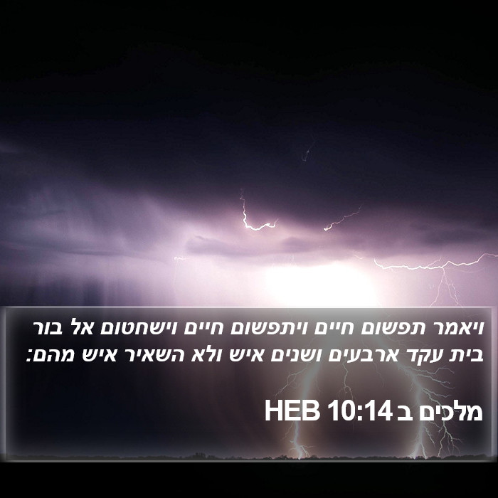 מלכים ב 10:14 HEB - ויאמר תפשום חיים ויתפשום