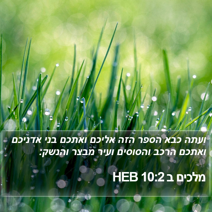 מלכים ב 10:2 HEB - ועתה כבא הספר הזה אליכם