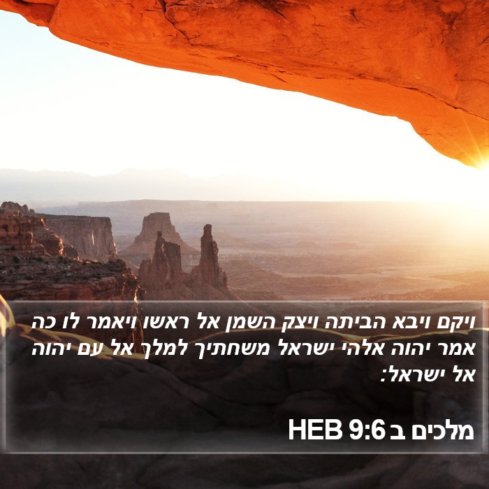מלכים ב 9:6 HEB - ויקם ויבא הביתה ויצק השמן