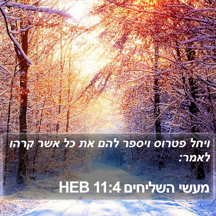 מעשי השליחים 11:4 HEB - ויחל פטרוס ויספר להם את כל