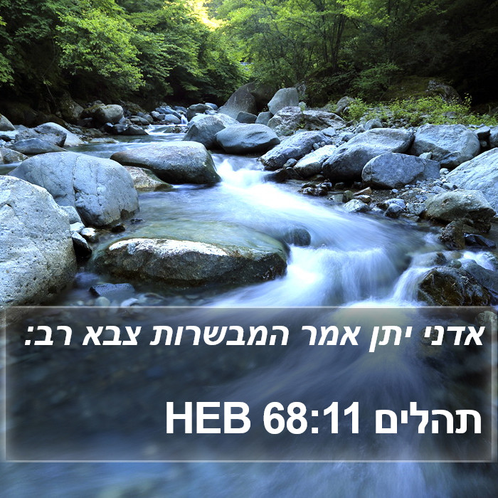 תהלים 68:11 HEB - אדני יתן אמר המבשרות צבא